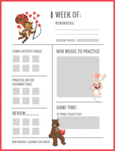 Valentine's Day Lesson Assignment Sheet (Primer) - WunderKeys