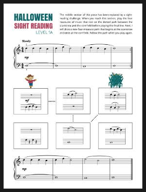 Halloween Pick-A-Path Sight Reading Solo - WunderKeys