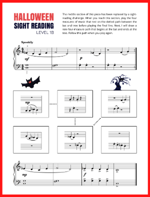 Halloween Pick-A-Path Sight Reading Solo - WunderKeys