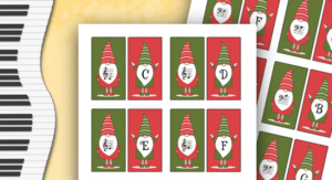 Christmas Elf Note Reading Puzzles For Primer Piano - WunderKeys