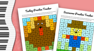 Thanksgiving And Fall Color-It Piano Practice Trackers - WunderKeys