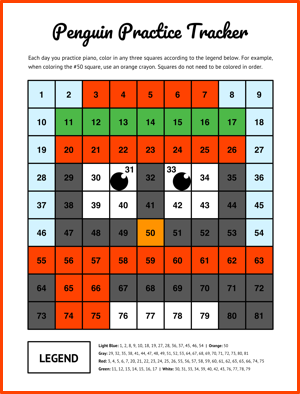 January's Penguin Practice Tracker - WunderKeys