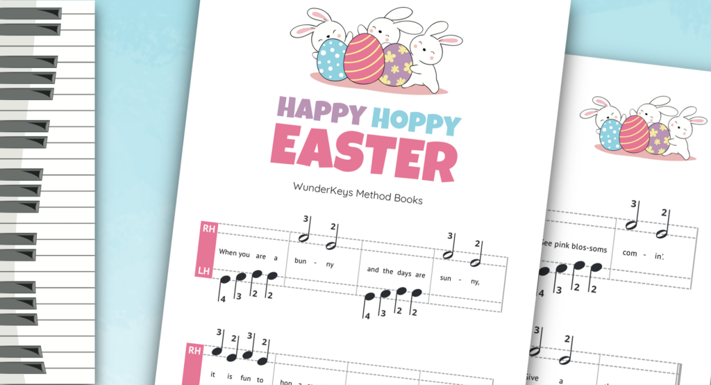 Print This Easter Bunny Pre-Reading Tune For Primer Students - WunderKeys