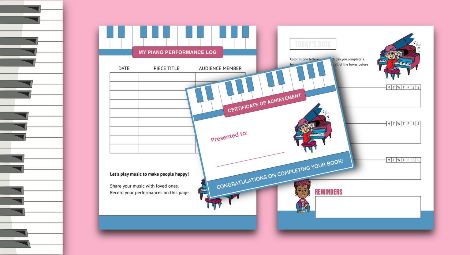 Tween And Teen Piano Certificates, Assignment Sheets, And More