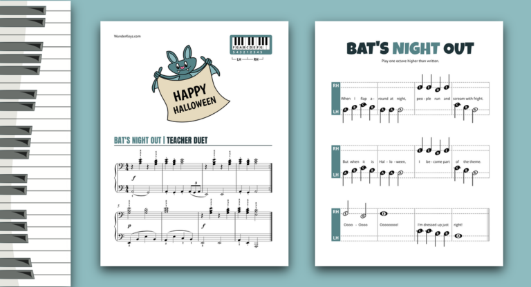An Alpha Note Halloween Solo For Early Primer Students - WunderKeys
