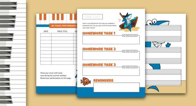 Print This Shark-Themed Piano Practice Pack - WunderKeys
