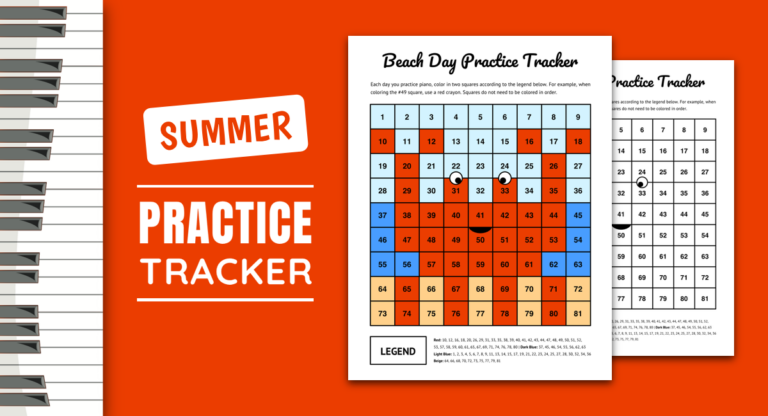 A Beach-Themed Summer Piano Practice Tracker