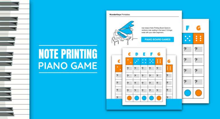 An Older Beginner Piano Note Printing Game