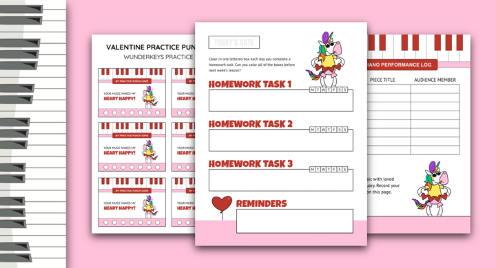 Valentine Piano Practice Pack: Print These 3 Loveable Printables