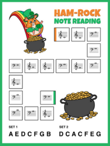 St. Patrick's Day Note Reading Game - WunderKeys