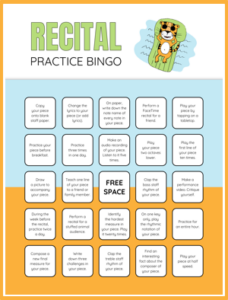 Recital Practice Bingo - WunderKeys
