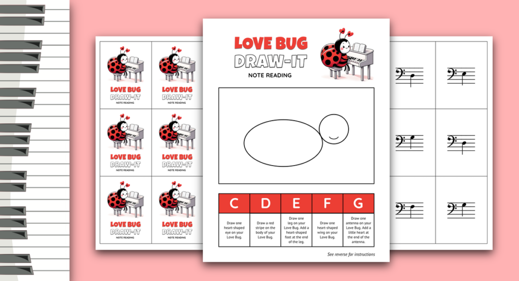 Love Bug Draw-It Note Reading For Primer Students